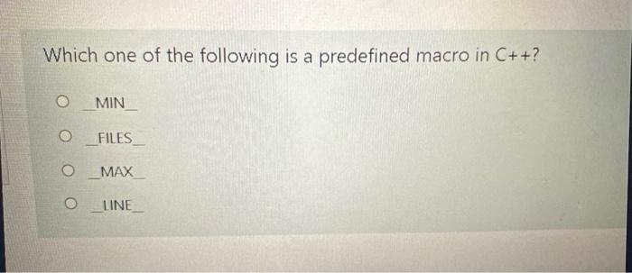 Solved Which one of the following is a predefined macro in | Chegg.com