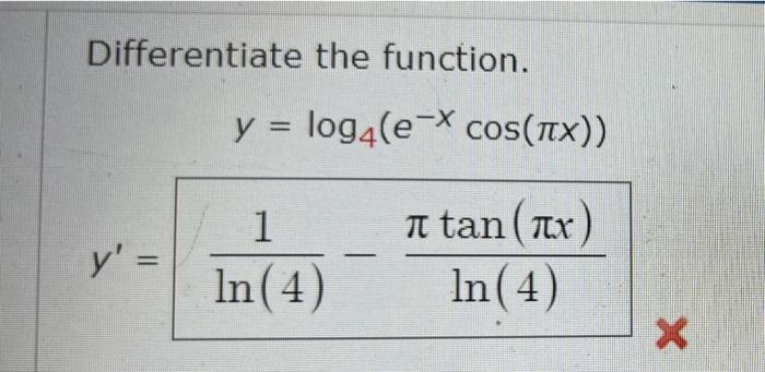 Solved Differentiate the function. | Chegg.com