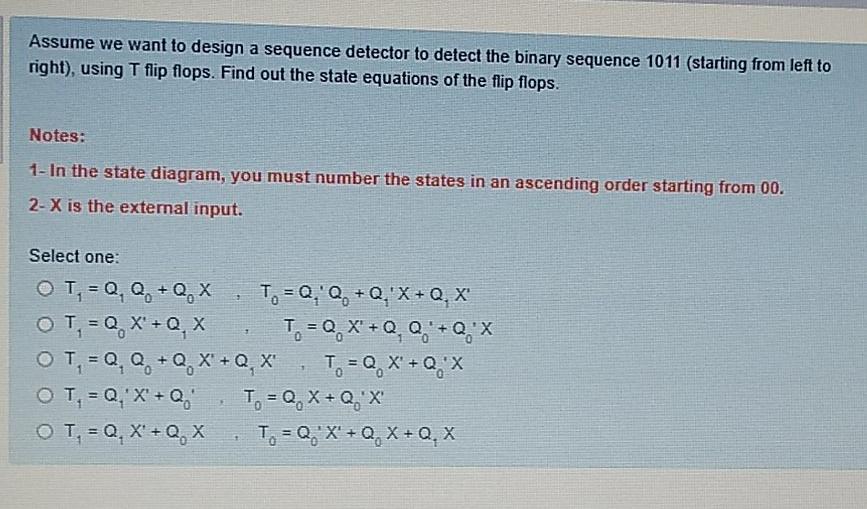 Solved Assume we want to design a sequence detector to | Chegg.com