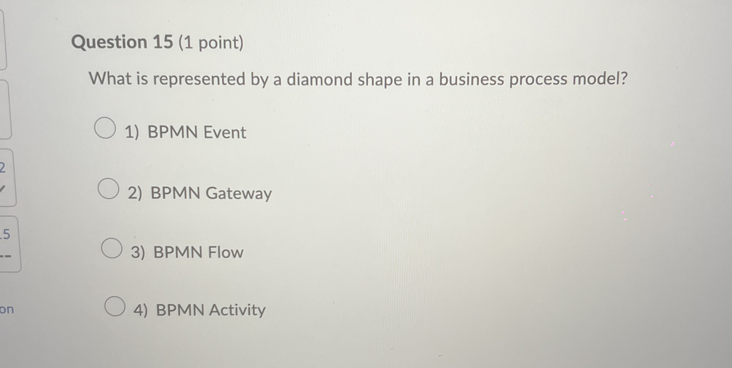 Solved Question 15 (1 ﻿point)What is represented by a | Chegg.com