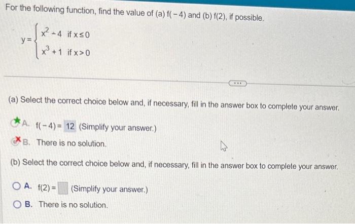 Solved For the following function, find the value of | Chegg.com