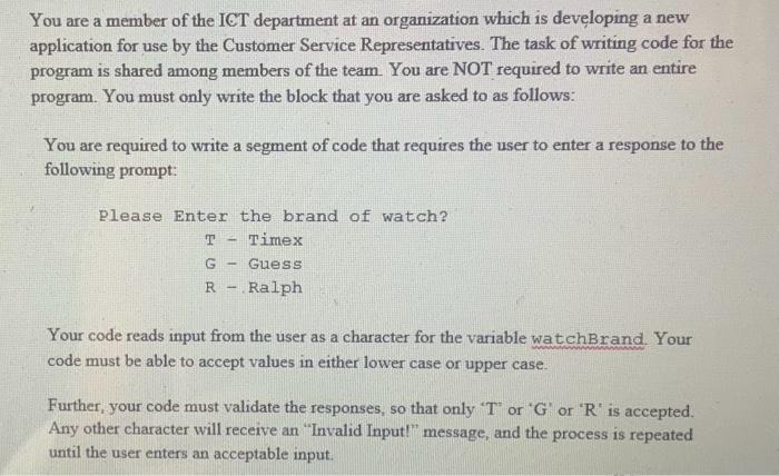 You are a member of the ICT department at an | Chegg.com