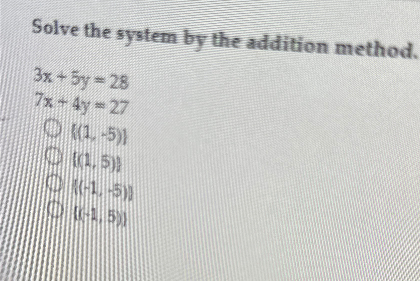 Solved Solve the system by the addition | Chegg.com