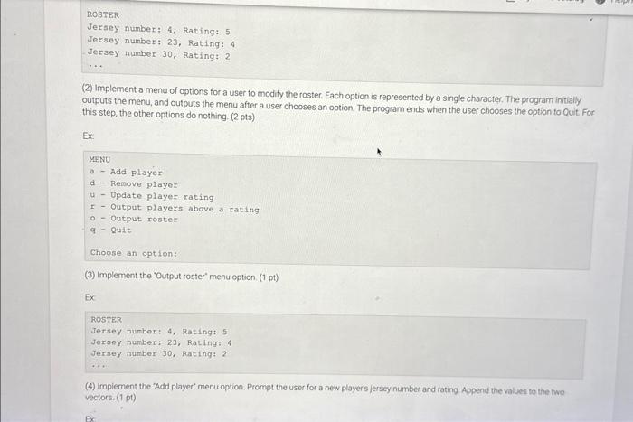 Solved Enter a new player's jersey number: 49 Enter the | Chegg.com