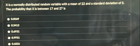 Solved X is a normally distributed random variable with a | Chegg.com