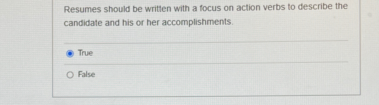 Solved Resumes should be written with a focus on action | Chegg.com