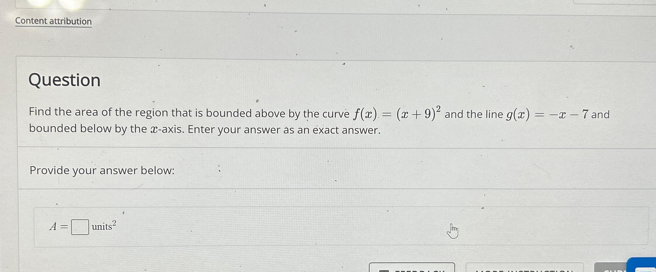 Solved Content attributionQuestionFind the area of the | Chegg.com