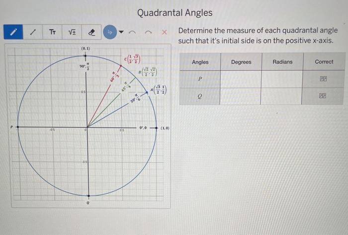 Solved Quadrantal Angles Determine the measure of each | Chegg.com