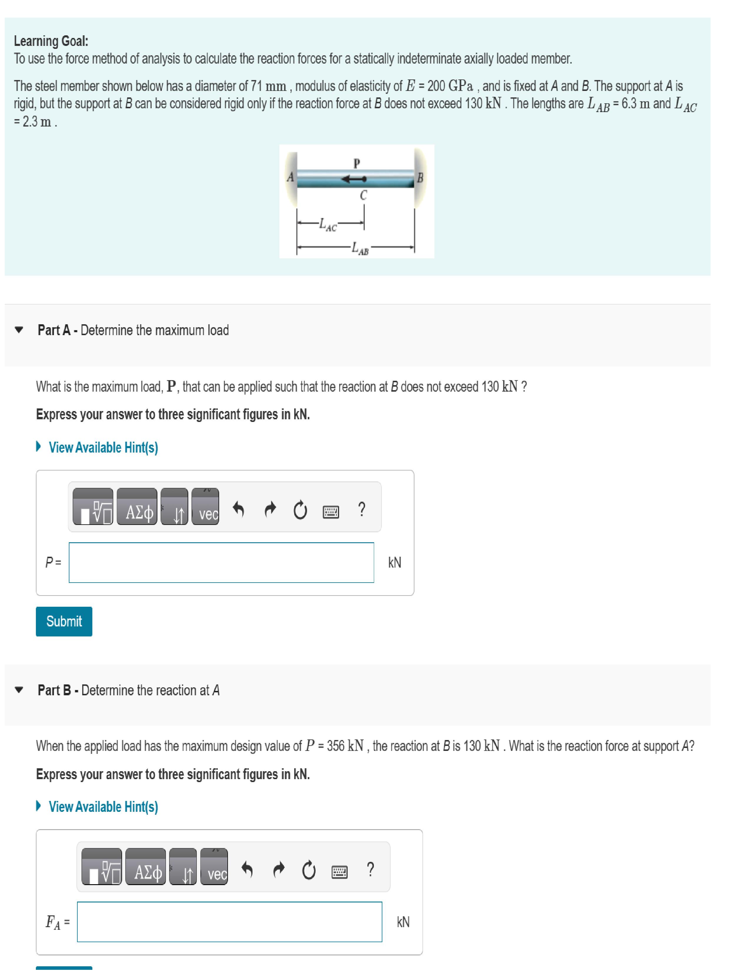 Solved Learning Goal:To use the force method of analysis to | Chegg.com