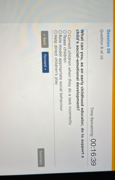 Solved Session 09Question 8 ﻿of 10Time Remaining: | Chegg.com