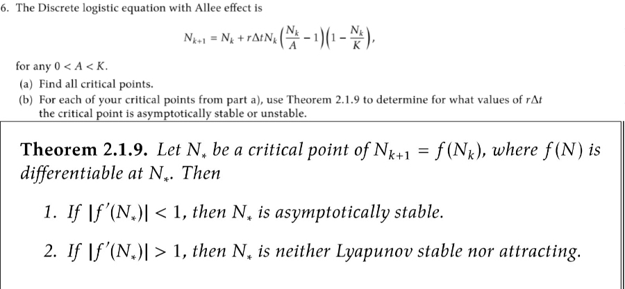 Solved The Discrete logistic equation with Allee effect | Chegg.com