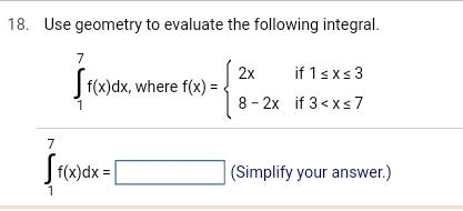 Solved Use geometry to evaluate the following integral. | Chegg.com