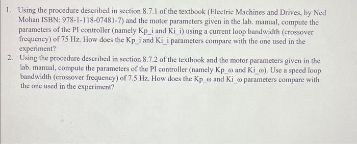Solved 1. Using the procedure described in section 8.7.1 of | Chegg.com