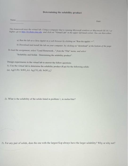 Design experiments in the virtual lab to answer the | Chegg.com