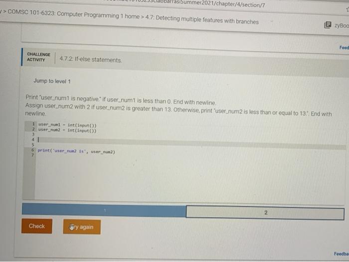 Solved IN COMSC 101-6323: Computer Programming 1 home > 47. | Chegg.com