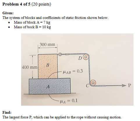 Solved Problem 4 ﻿of 5 ( 20 ﻿points)Given:The system of | Chegg.com