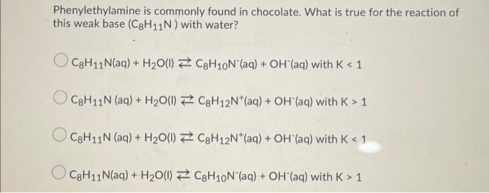 Solved Phenylethylamine is commonly found in chocolate. What | Chegg.com