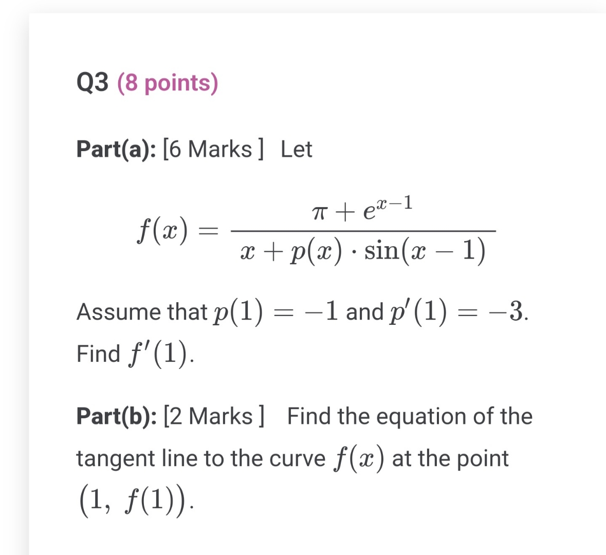 Solved Q3 (8 ﻿points)Part(a): [6 ﻿Marks ] | Chegg.com