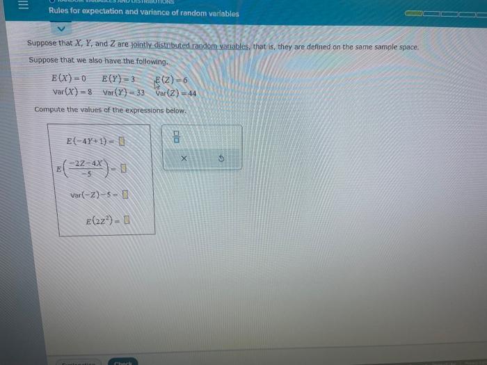Solved Suppose that X,Y, and Z are jointly distwbuted random | Chegg.com