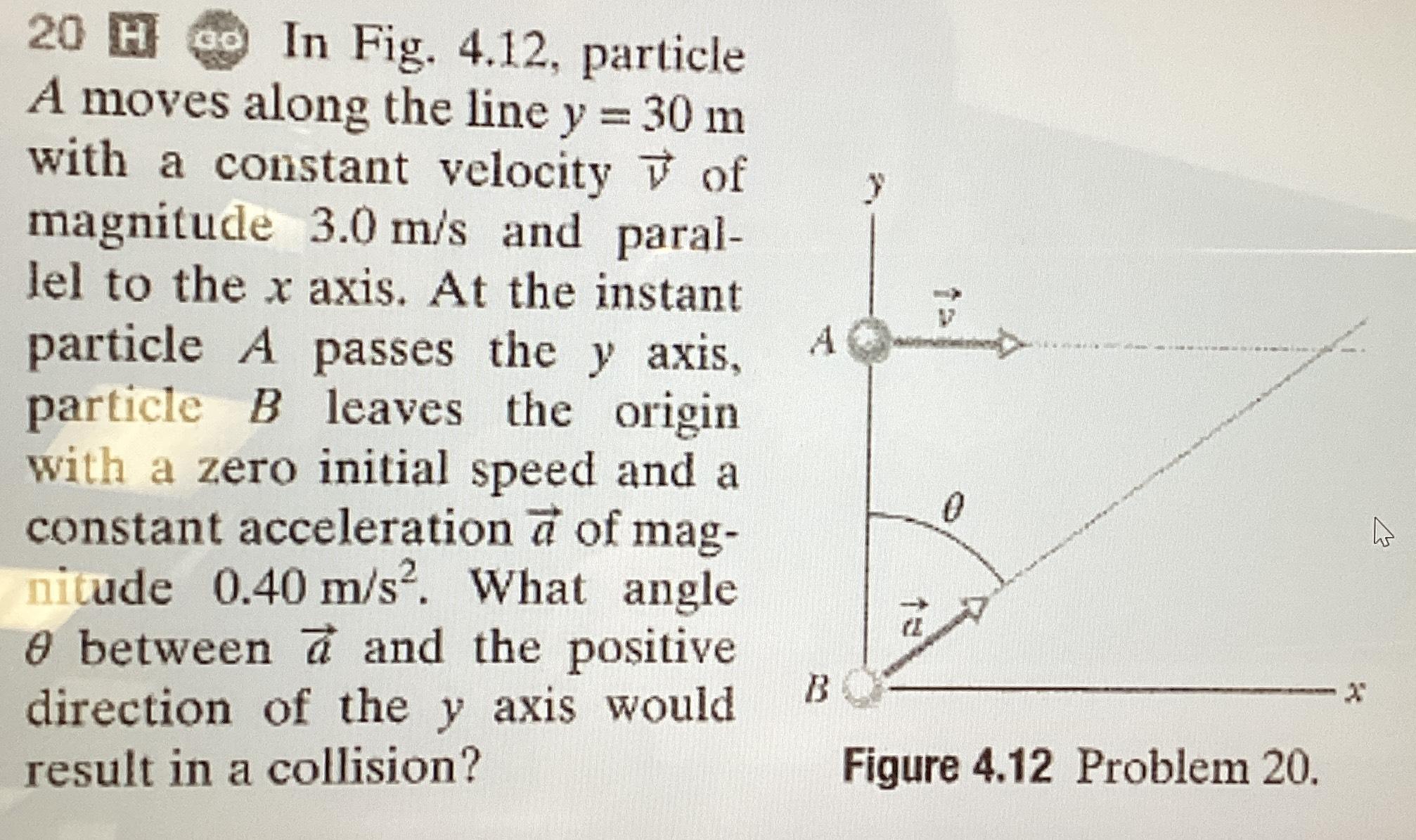 Solved 20 ﻿H g In Fig. 4.12, ﻿particle A moves along the | Chegg.com
