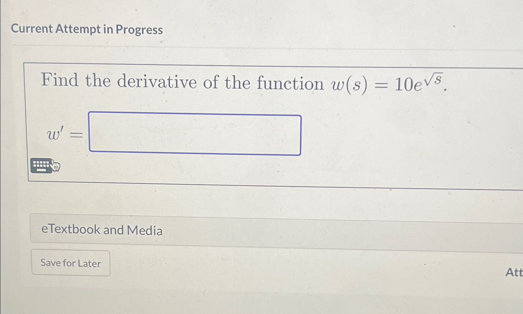 Solved Current Attempt in ProgressFind the derivative of the | Chegg.com