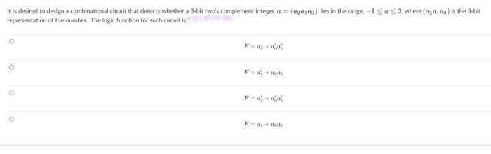 Solved It is desired to design a combinational circuit that | Chegg.com