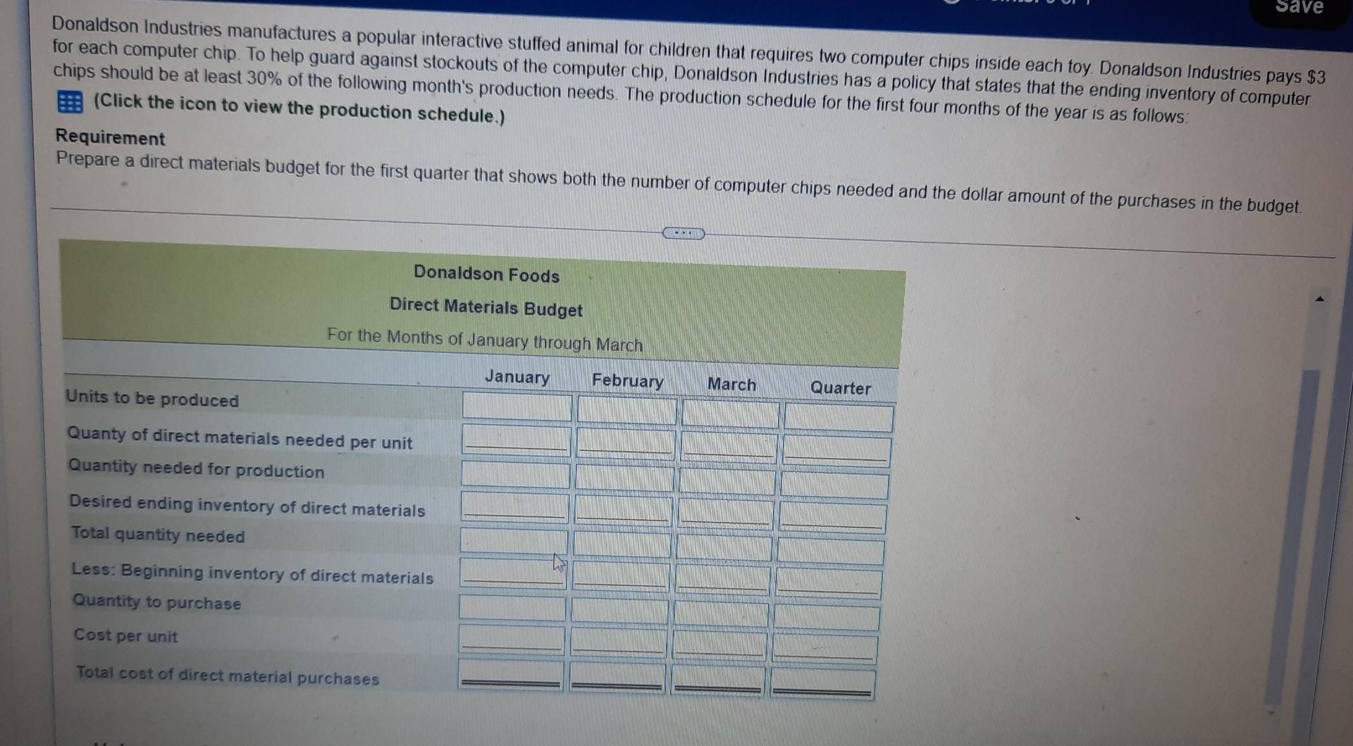 Solved Save Donaldson Industries manufactures a popular | Chegg.com