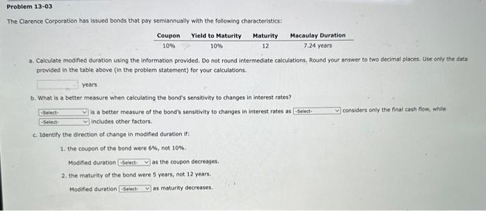 Solved The Carence Corporation has issued bonds that pay | Chegg.com