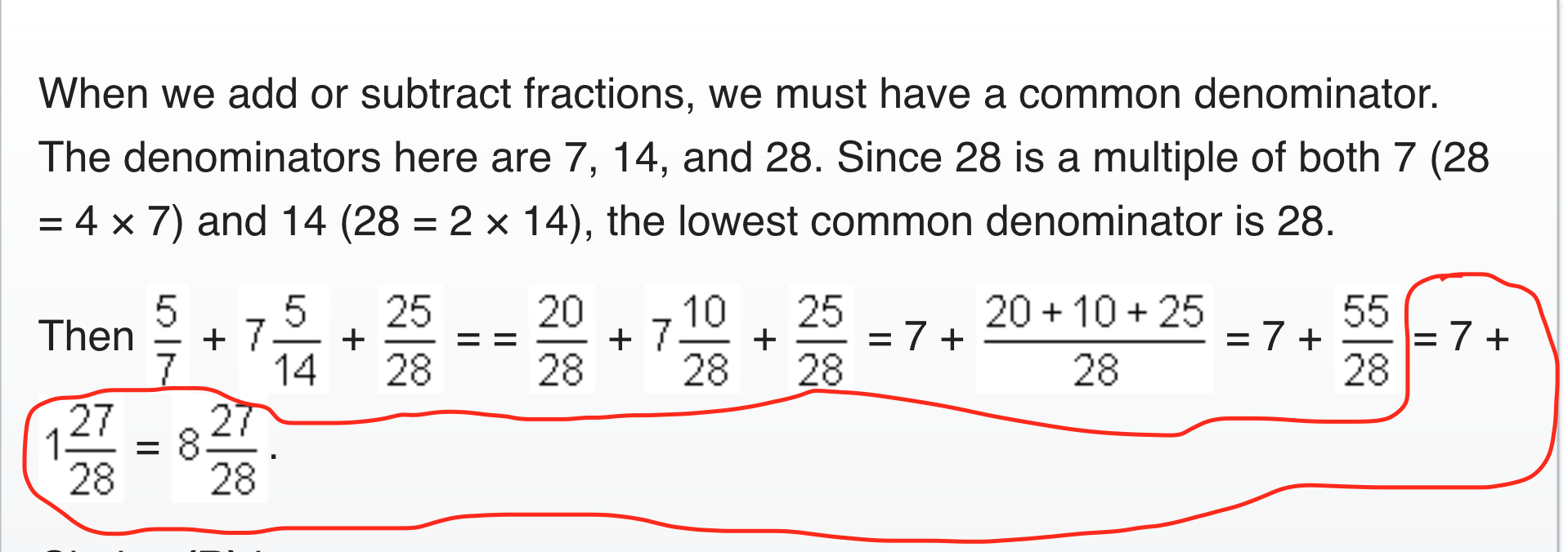 Solved When we add or subtract fractions, we must have a | Chegg.com