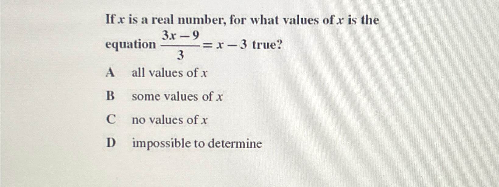 Solved If x ﻿is a real number, for what values of x ﻿is the | Chegg.com