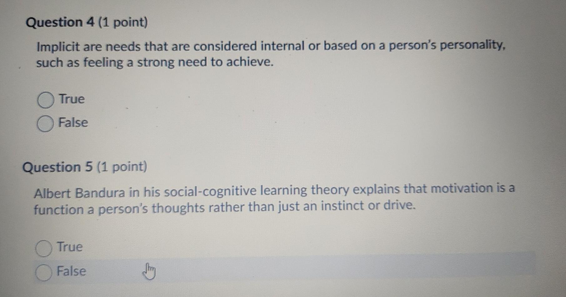 Solved Question 4 (1 point) Implicit are needs that are | Chegg.com