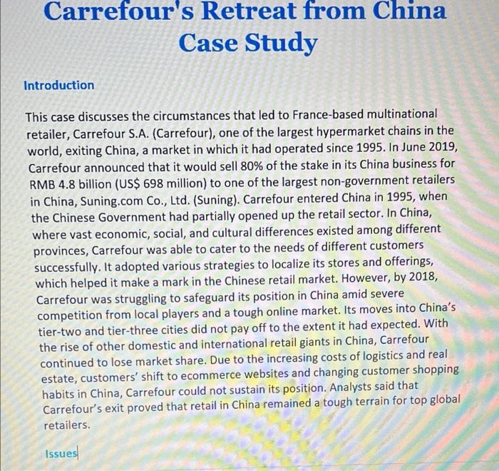 Solved Please read the case study below then answer the | Chegg.com