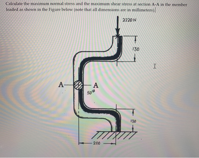 Solved Calculate the maximum normal stress and the maximum | Chegg.com
