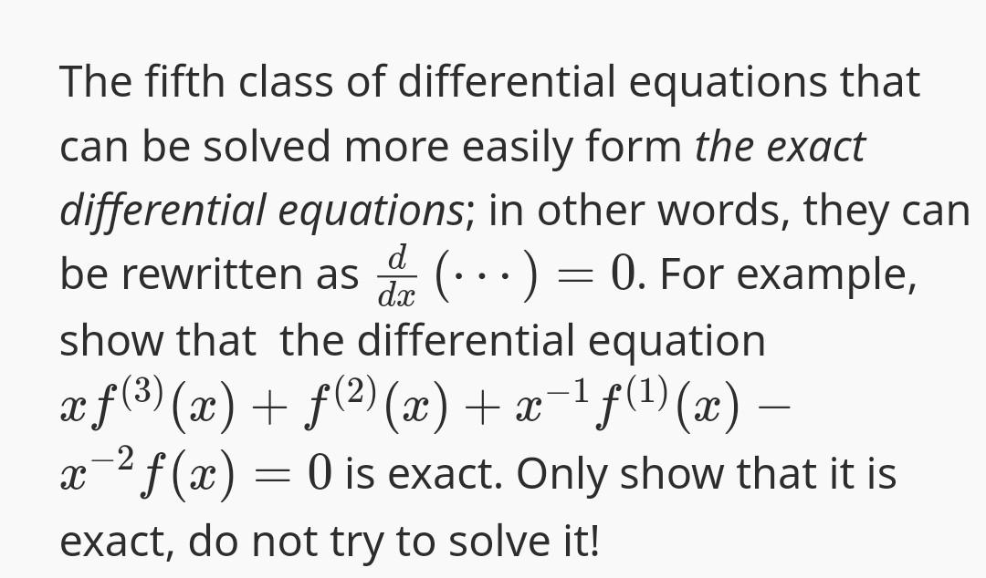 Solved The fifth class of differential equations that can be | Chegg.com