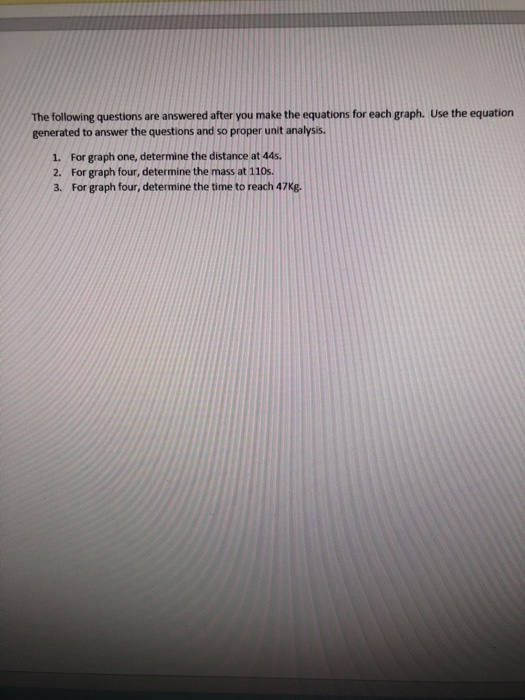 Solved Graphing For each set of data below make a graph. | Chegg.com