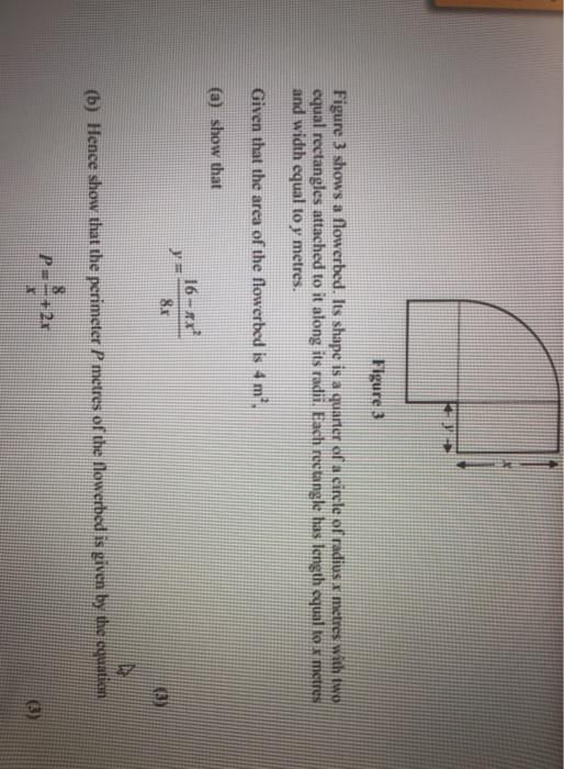 Solved Figure 3 Figure 3 shows a flowerbed. Its shape is a | Chegg.com