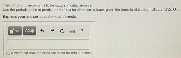 Solved The compound zirconium silicate occurs in cubic | Chegg.com