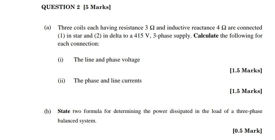 Solved A Three Coils Each Having Resistance 3Ω And