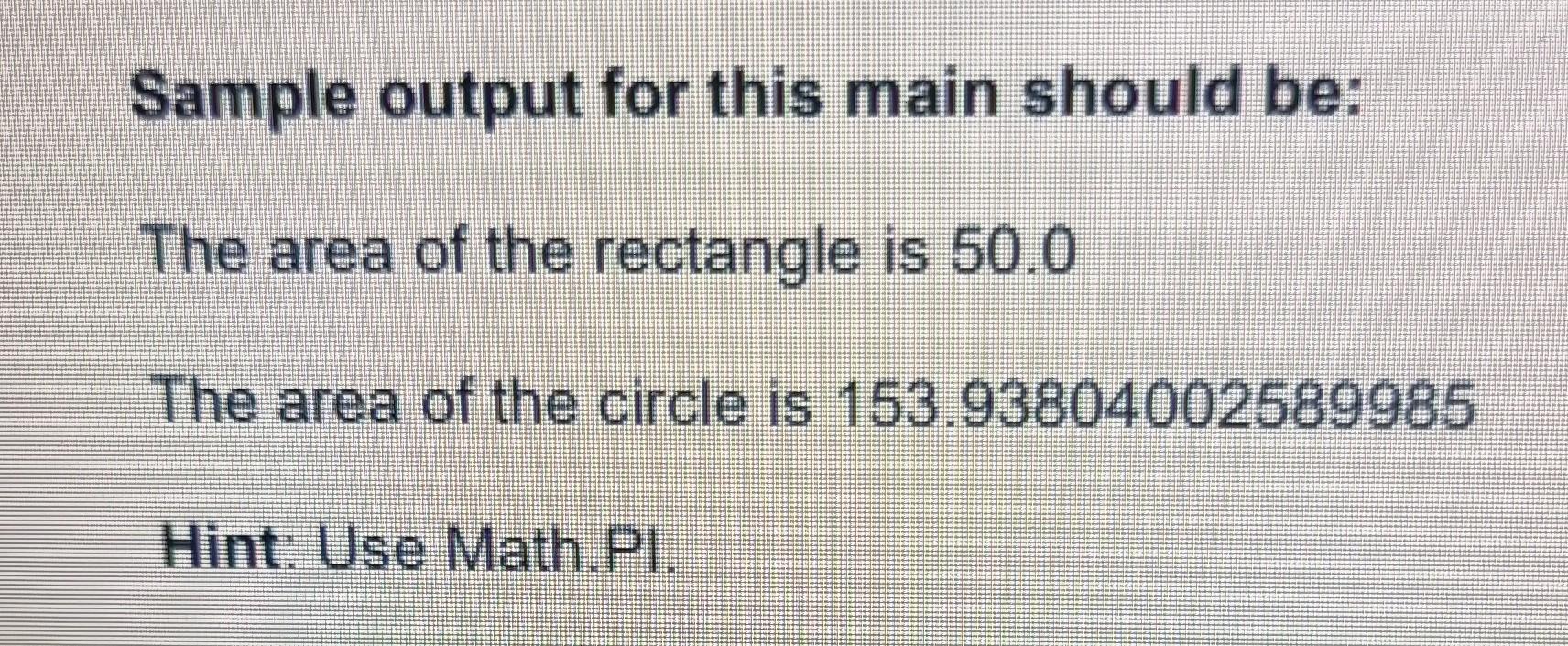 Solved Create a shape class that has a method calculateArea | Chegg.com