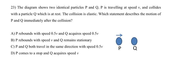 Solved 23) The diagram shows two identical particles P and | Chegg.com
