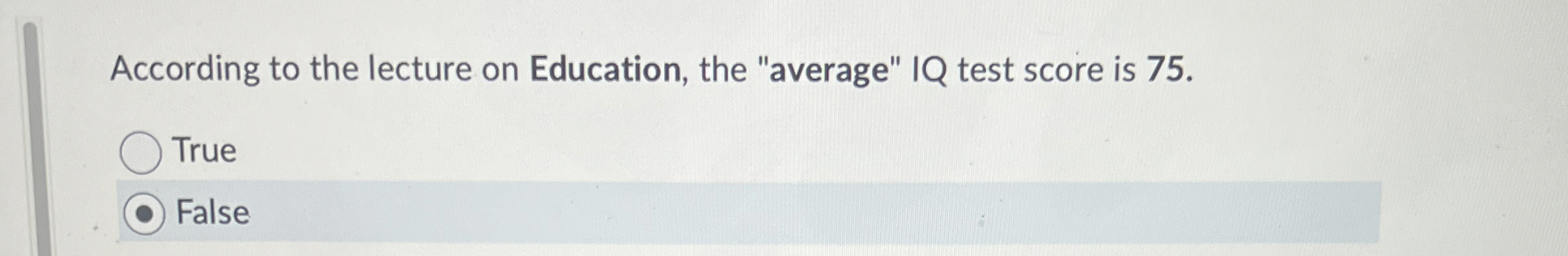 Solved According to the lecture on Education, the "average" | Chegg.com