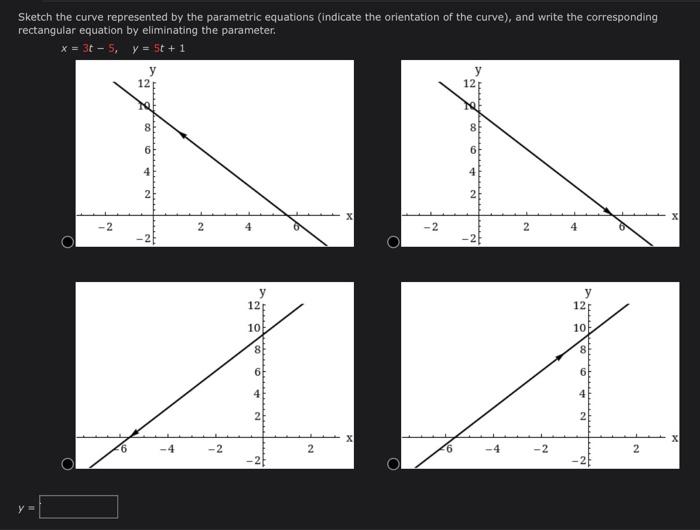 Solved Sketch the curve represented by the parametric | Chegg.com