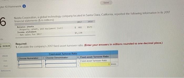 Solved pter 10 Homework i 6 Nvidia Corporation, a global | Chegg.com Solved pter 10 Homework i 6 Nvidia Corporation, a global | Chegg.com