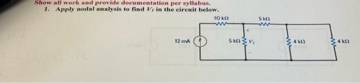 Solved Show all work and provide documentation per syllabus. | Chegg.com