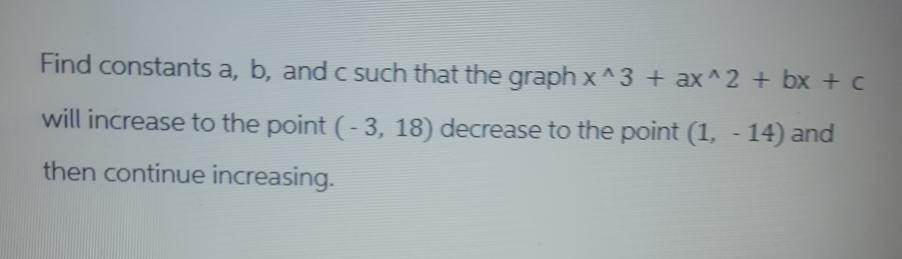 Solved Find constants a,b, ﻿and c such that the graph | Chegg.com