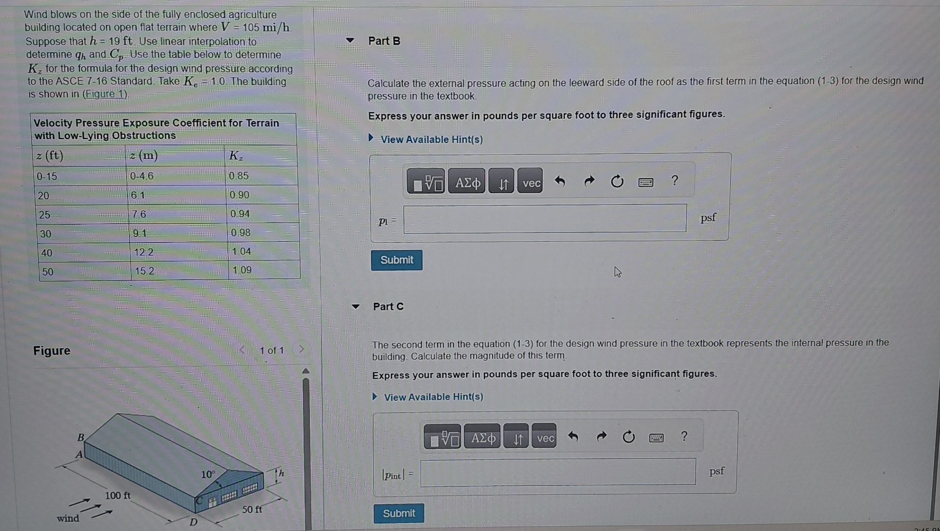 Solved Wind blows on the side of the fully enclosed | Chegg.com