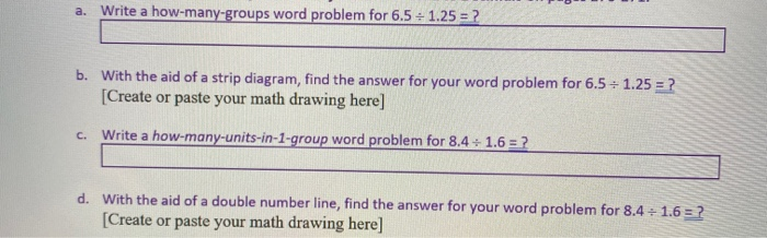 Solved a. Write a how-many-groups word problem for 6.5 : | Chegg.com