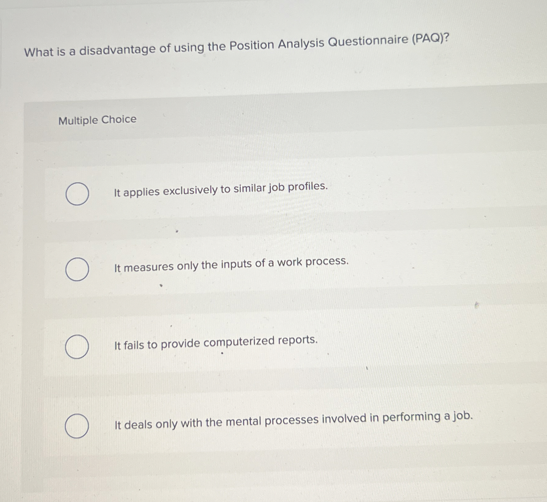 Solved What is a disadvantage of using the Position Analysis | Chegg.com