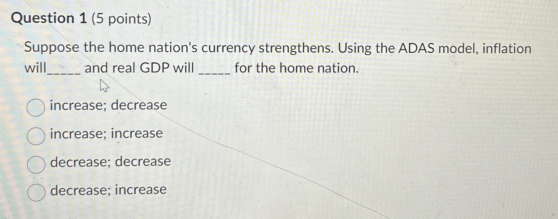 Solved Question 1 (5 ﻿points)Suppose the home nation's | Chegg.com