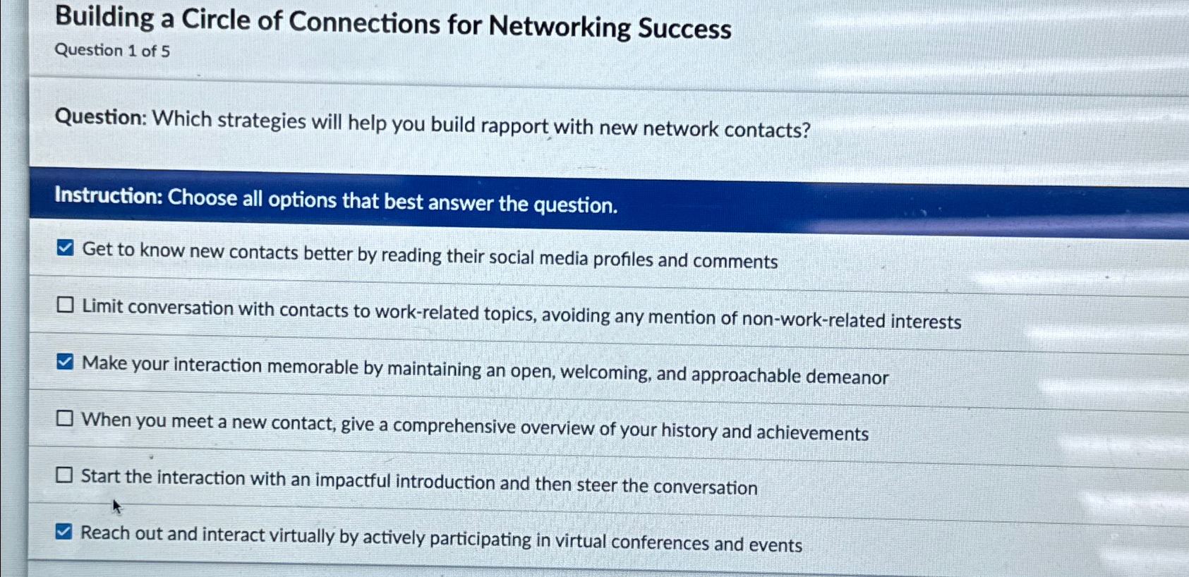 Solved Building a Circle of Connections for Networking | Chegg.com